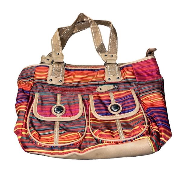 Tyler Rodan | Bags | Tyler Rodan Fabricpurse With Rainbow Stripes And ...